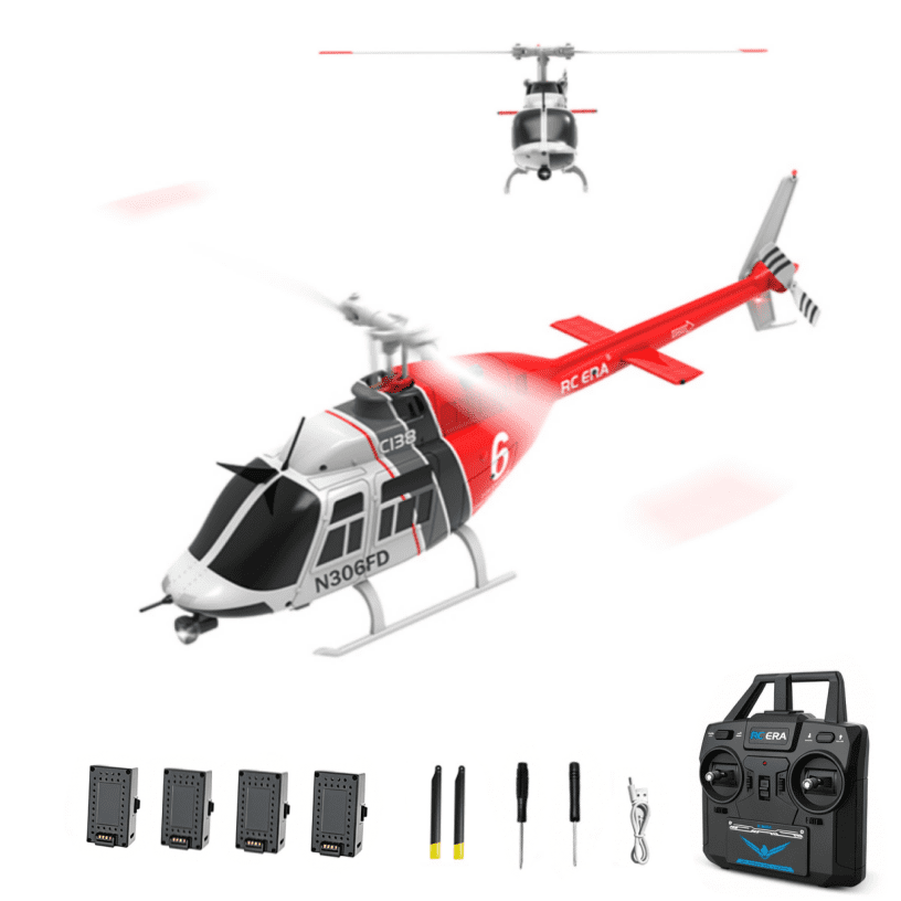 RC-ERA C138 Bell 206 2.4G 6CH No Aileron RC Helicopter with Altitude ...