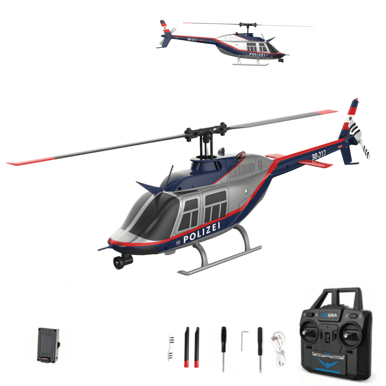 RC-ERA C138 Bell 206 6CH Single-Rotor Flybarless RC Helicopter with 6 ...