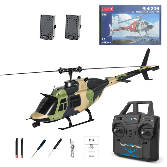 RC ERA C138 Bell 206 RC Helicopter for Adults, 1/33 Scale 2.4G 6CH ...