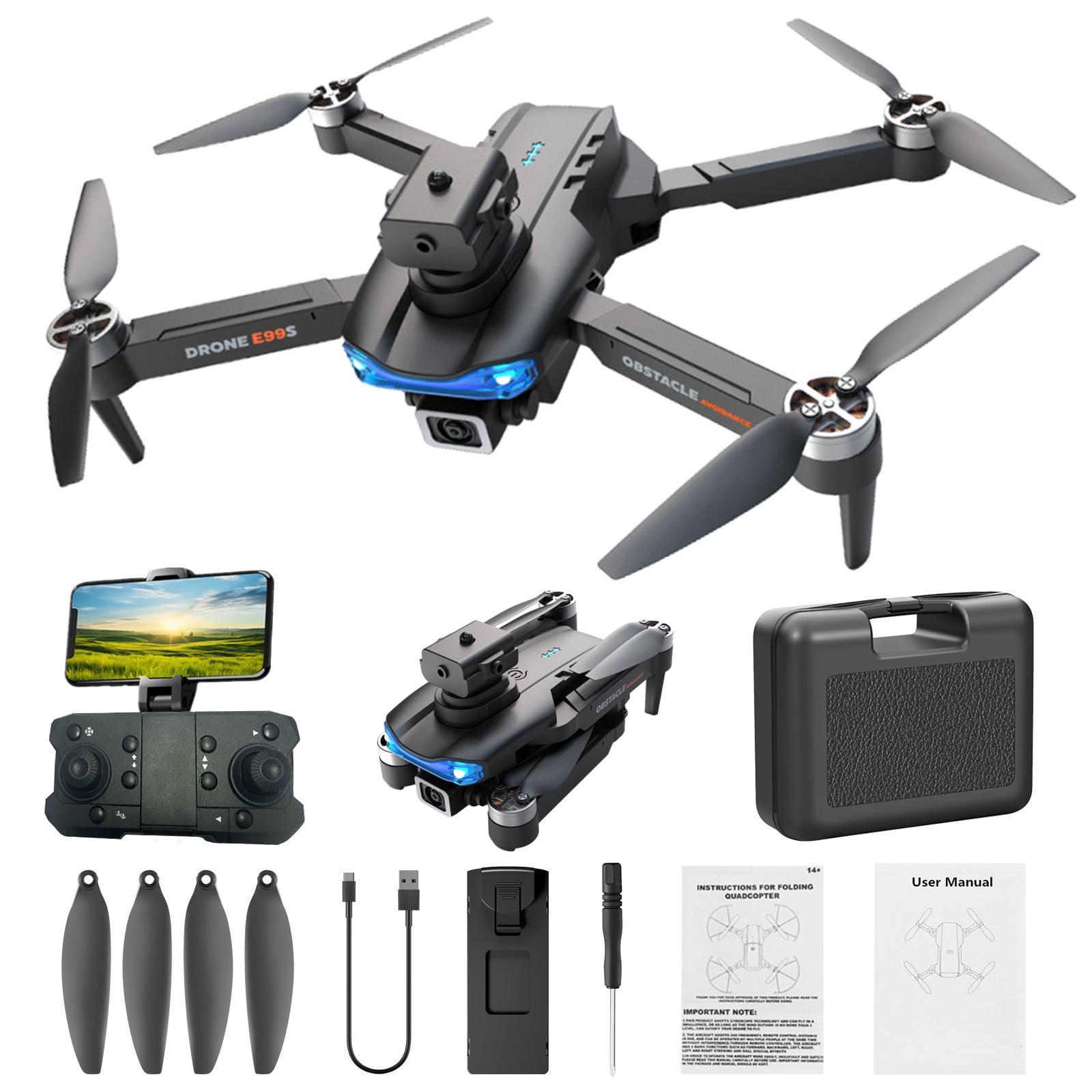 RC FPV Drone with Camera for Adults,Lightweight Drones Night Vision ...