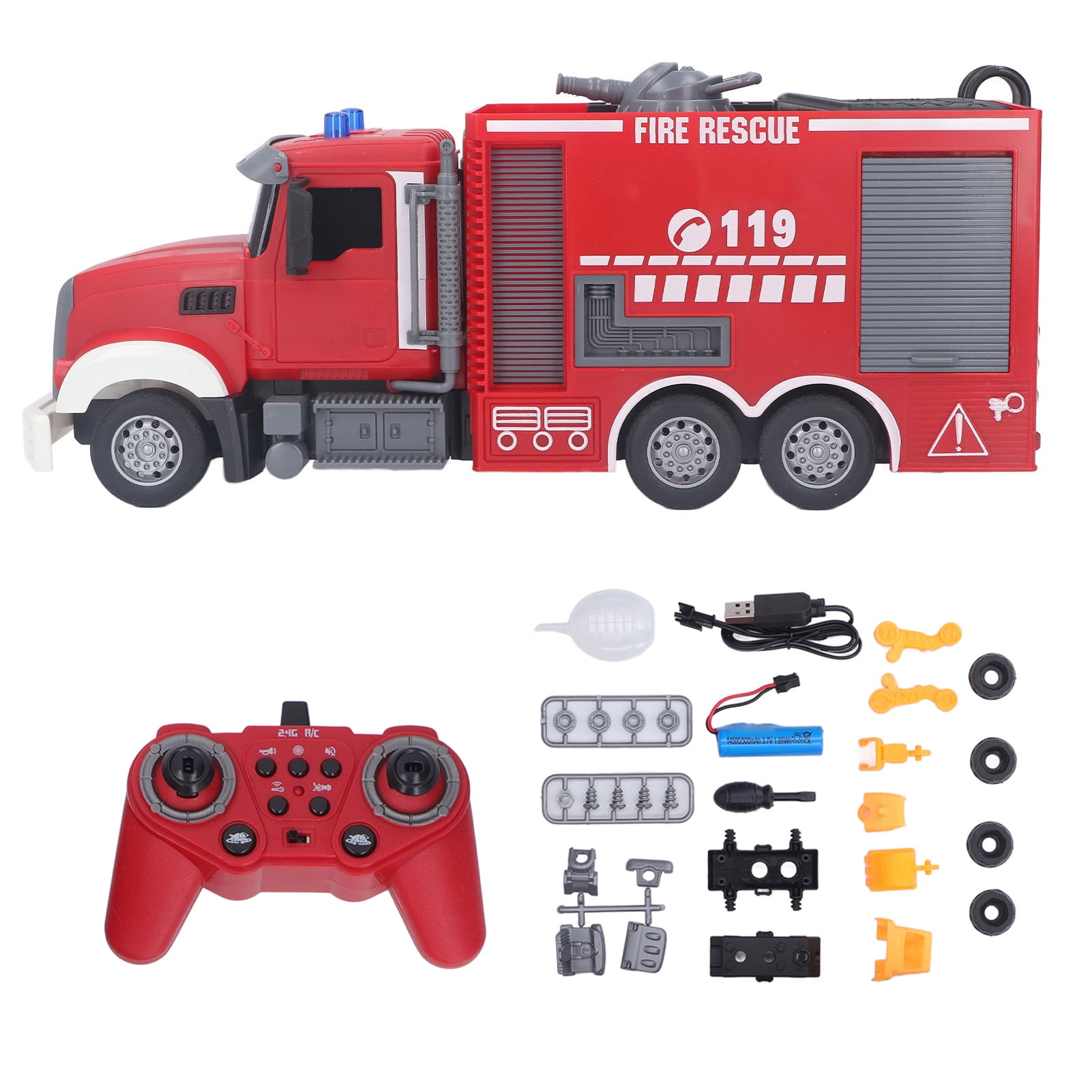 RC Fire Engine Truck Water Sprinkler 11 Channel Sound Light Effect ...