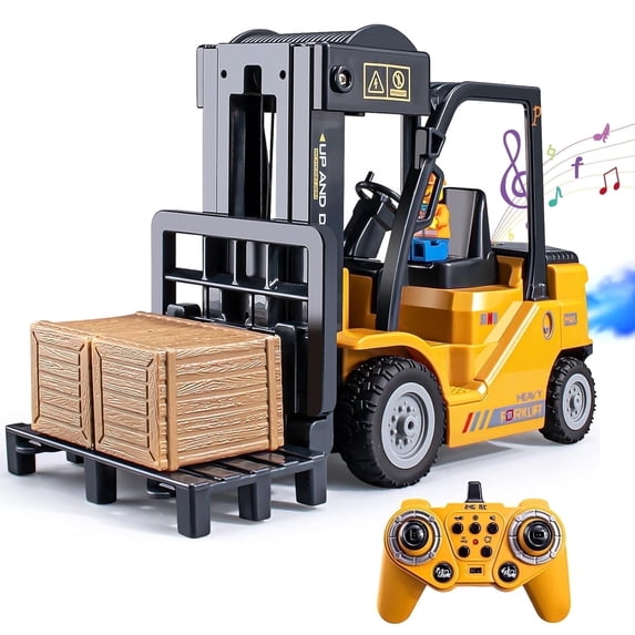 RC Forklift Truck, Remote Control Crane, Construction Toy Car with 2 ...