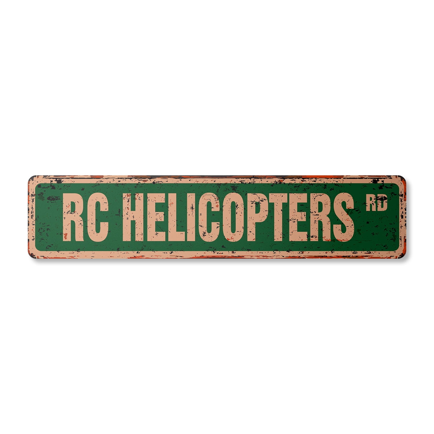 RC HELICOPTERS Vintage Plastic Street Sign hobby model builder radio ...