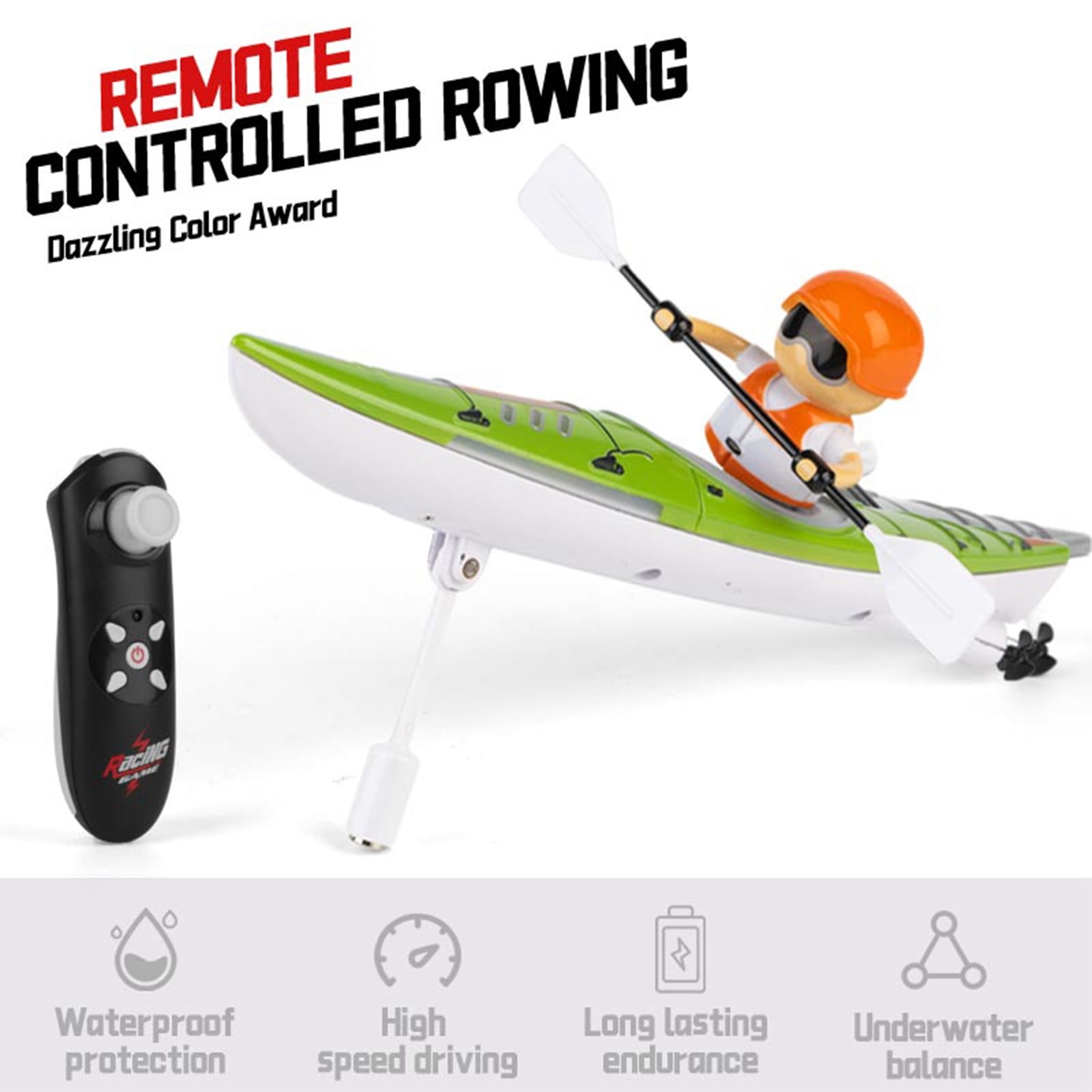 RC Kayak Boat for Kids with Colorful LED Lights & 2.4GHz Remote ...