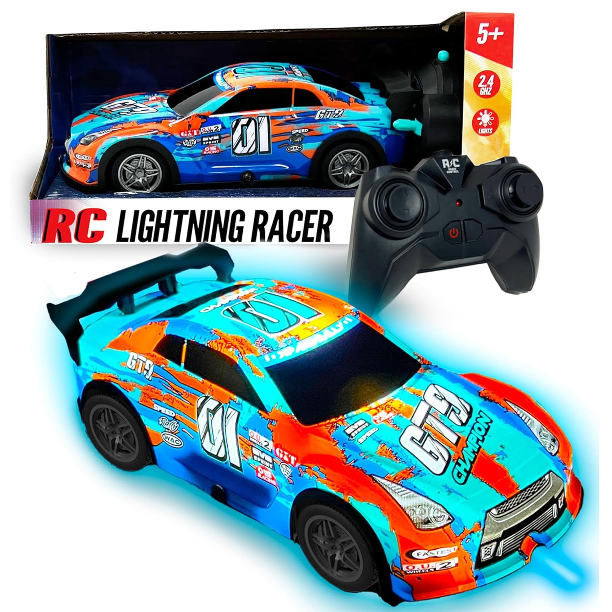 Hyper Drive Remote Control Car, Lightning Racer, Light-Up Toy, High ...