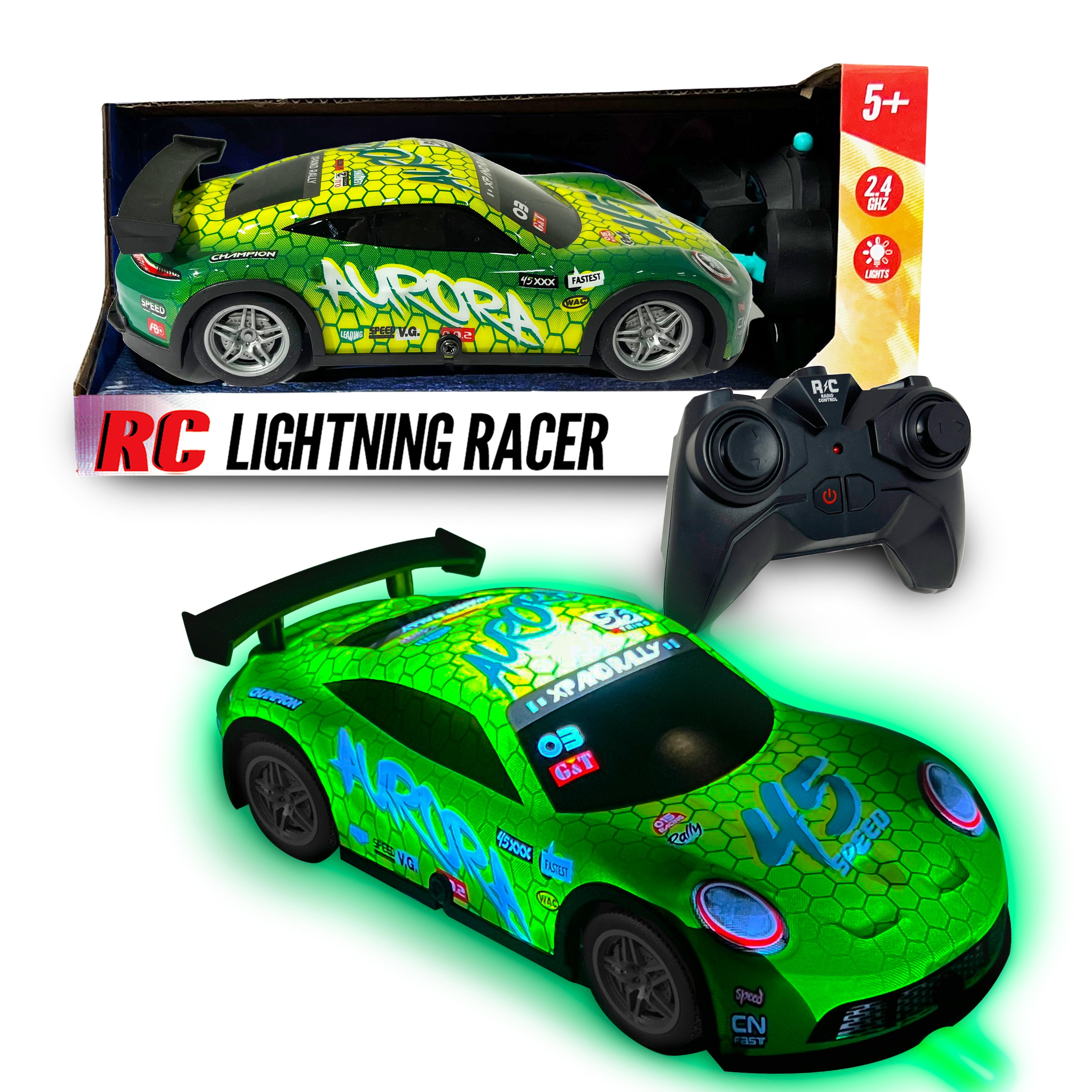 RC Lightning Racer - High-Speed, Light Up Chassis, Radio Controlled ...