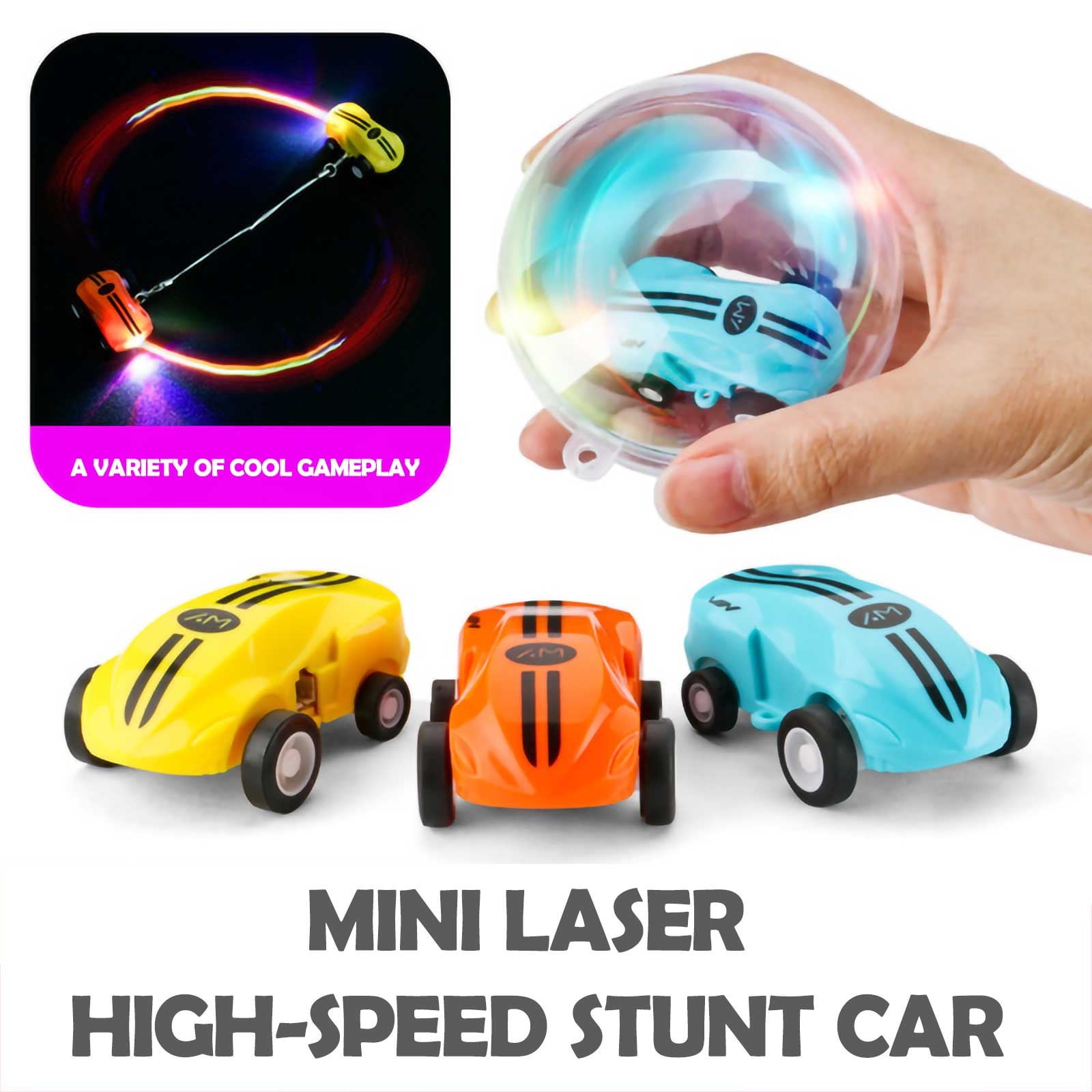 RC Mini Stunt Car | Flashspin Mini Racer | Transparent Gear Train | RGB ...