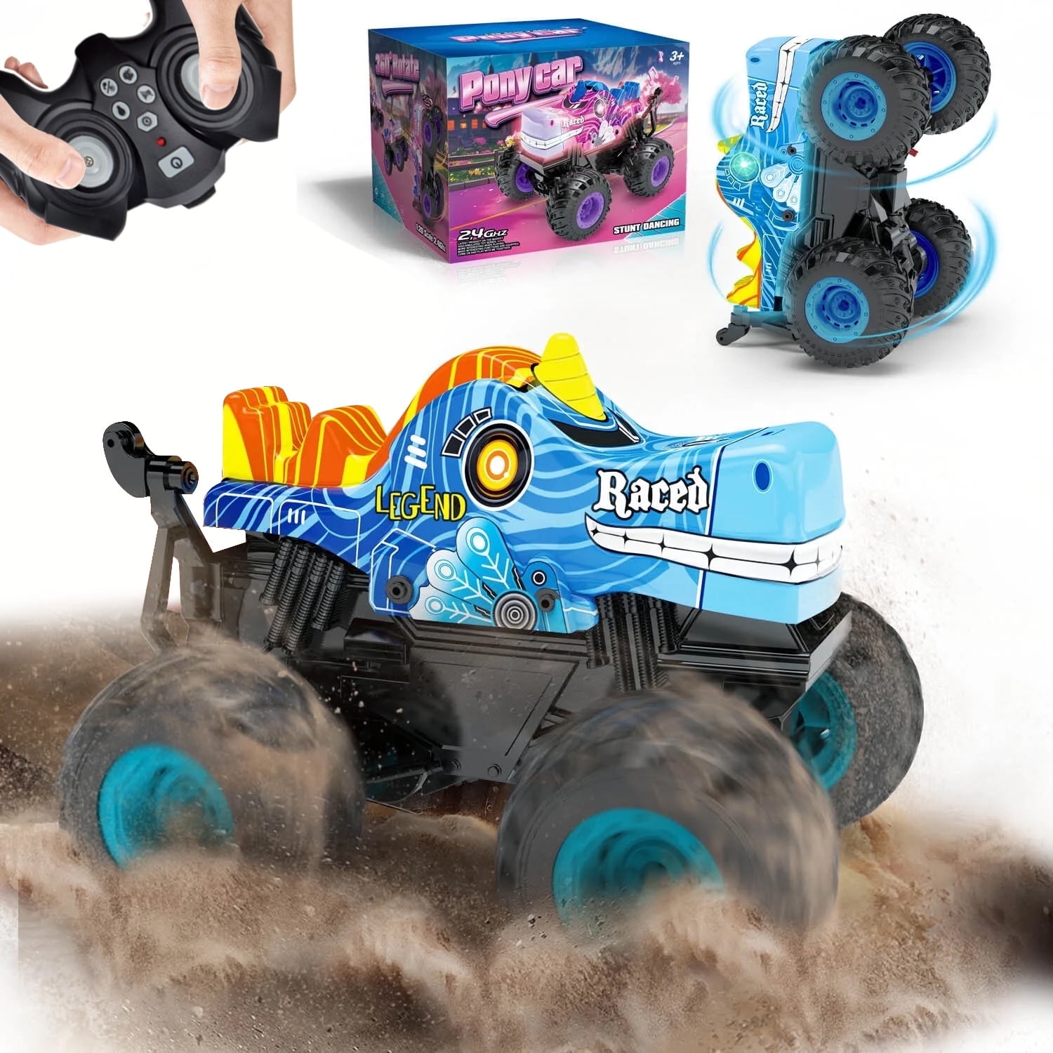 RC Monster Truck Toys, Remote Control Cars for Kids, Dinosaur RC Cars ...