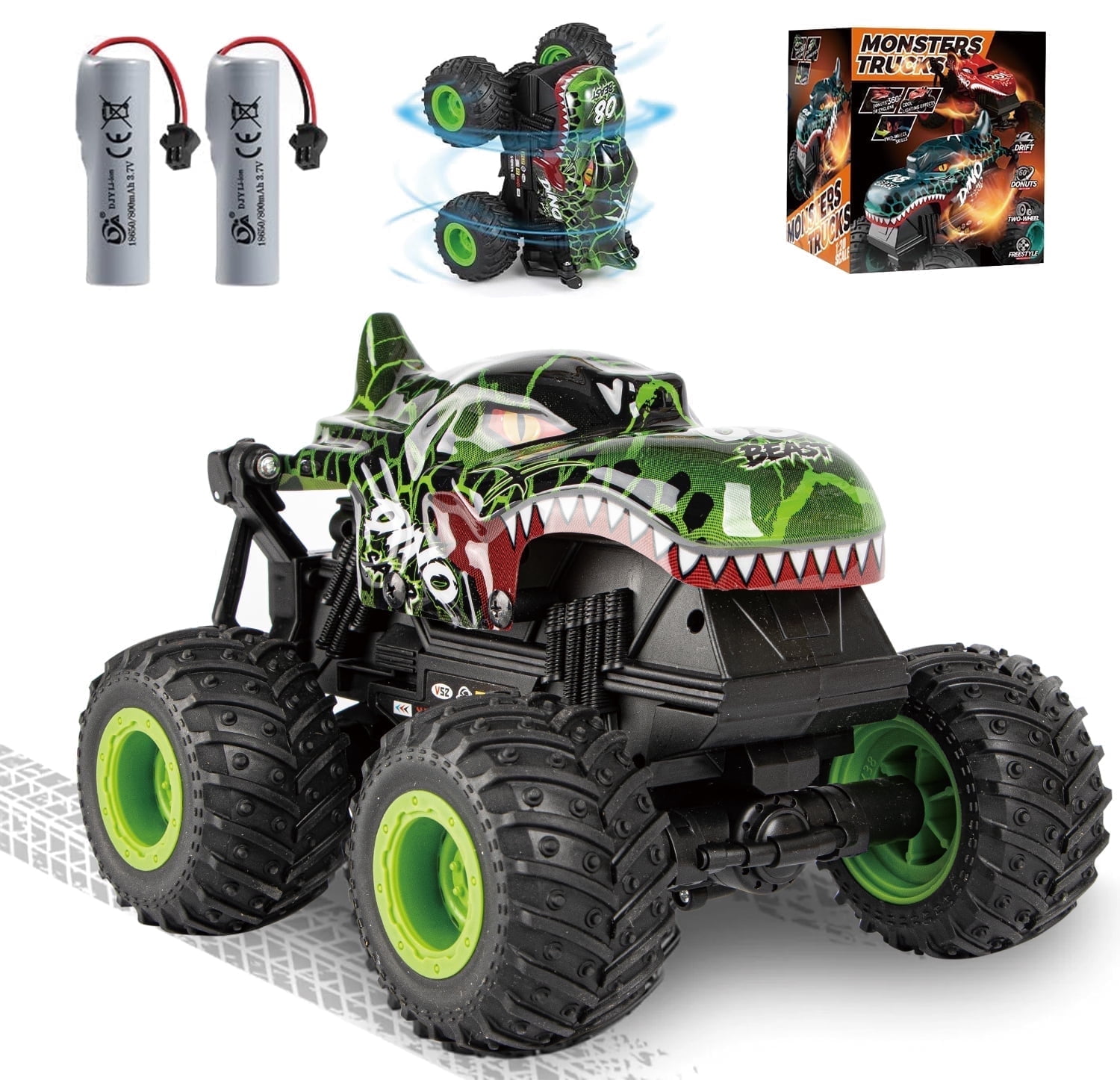 RC Monster Truck Toys, Remote Control Cars for Kids, Dinosaur RC Cars ...
