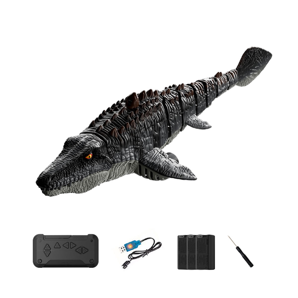 RC Mosasaur Water Vehicle with Water Spray, 2.4GHz Waterproof Remote ...