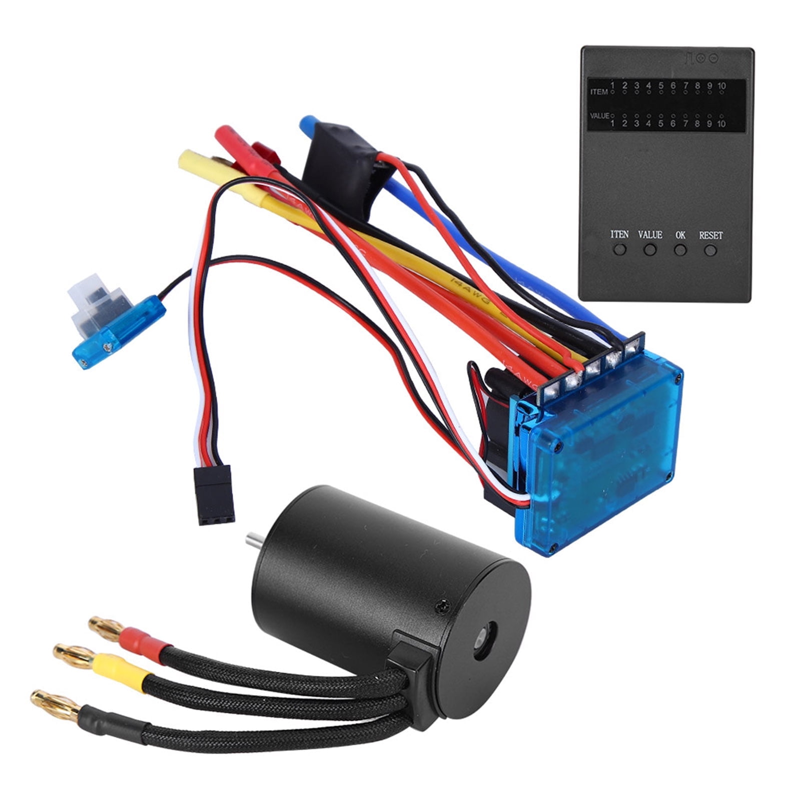 RC Motor ESC Set,Metal 3650 Motor 3100KV+Brushless ESC Program Card Set ...