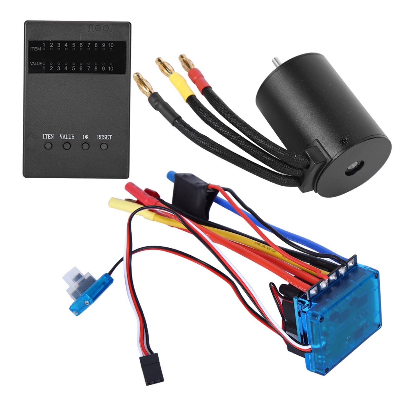 RC Motor ESC Set,Metal 3650 Motor 3100KV+Brushless ESC Program Card Set ...