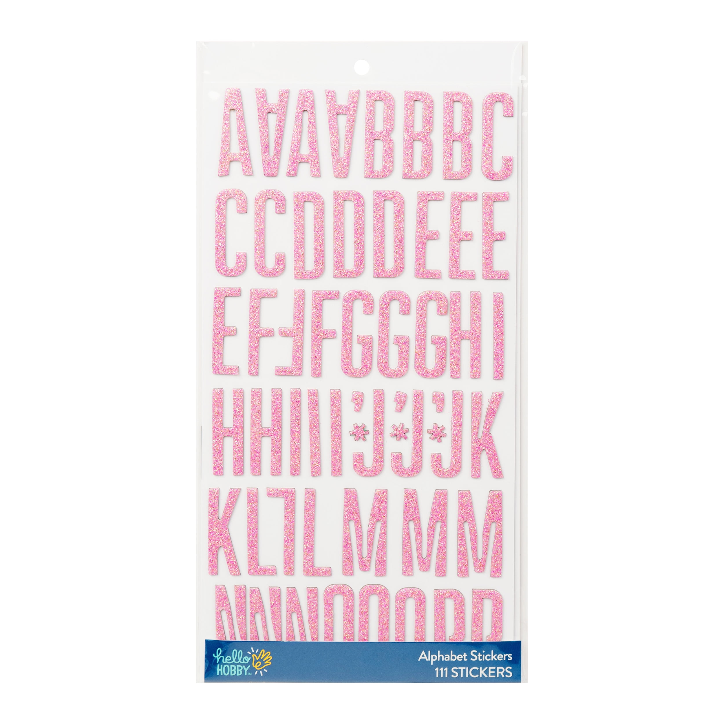 Hello Hobby Pink Glitter Alphabet Stickers, 111 Count - Walmart.com