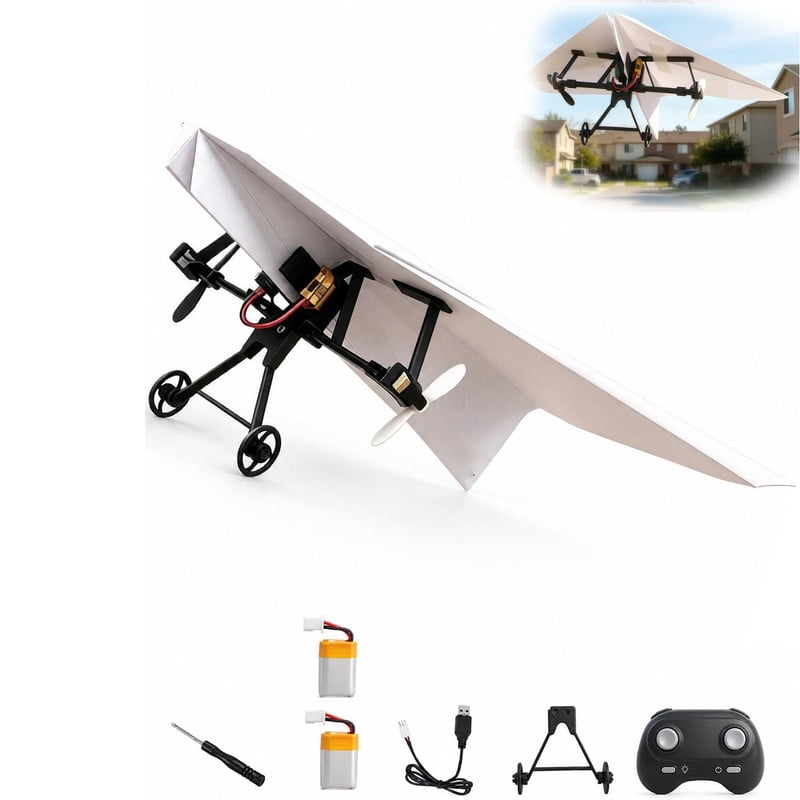 RC Paper Airplane DIY Kit, Electric Remote Control Plane Gyro ...
