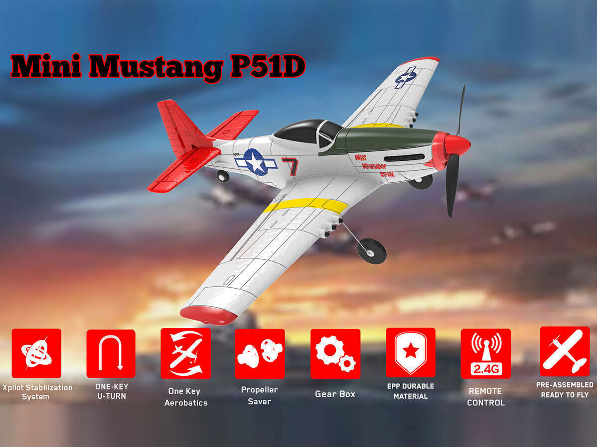 RC Plane 2.4G 4CH P51 Mustang Airplane Aerobatic Stunt 761-5 RTF w/Stabilization - Walmart.com