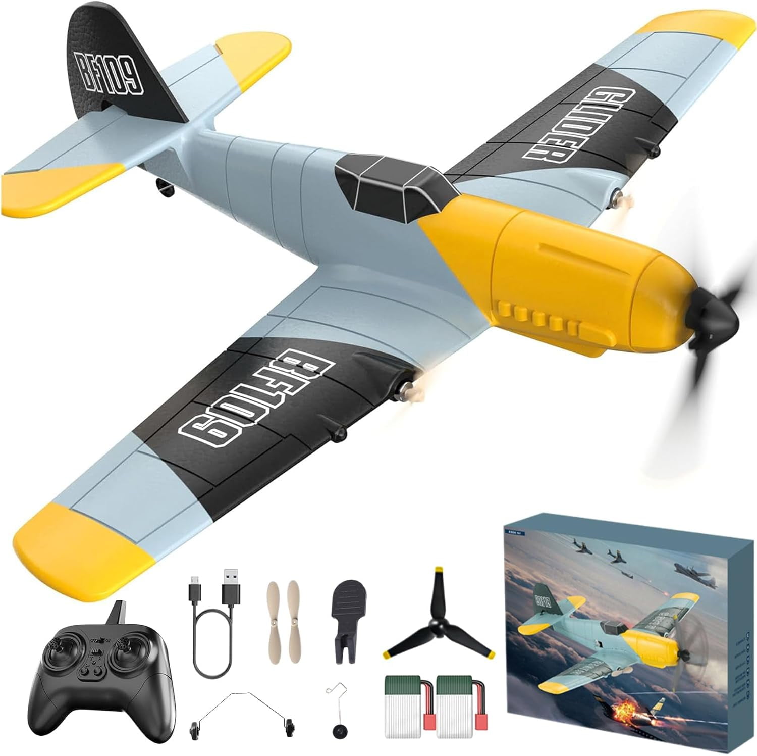 RC Plane, 3 Channel Remote Control Airplane, 6-axis Gyro Stabilizer BF ...