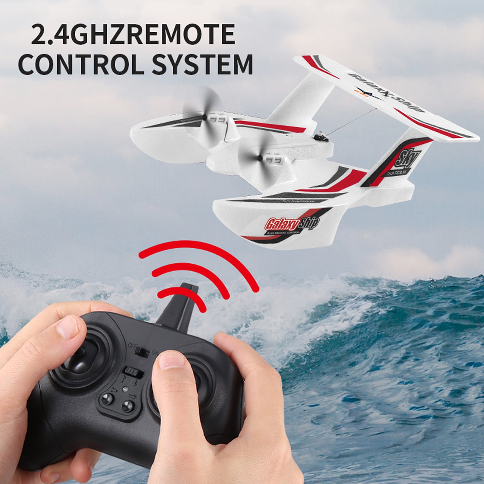 RC Plane For Water Land & Air Aircraft 3Ch Remote With 2 Batteries 2 ...
