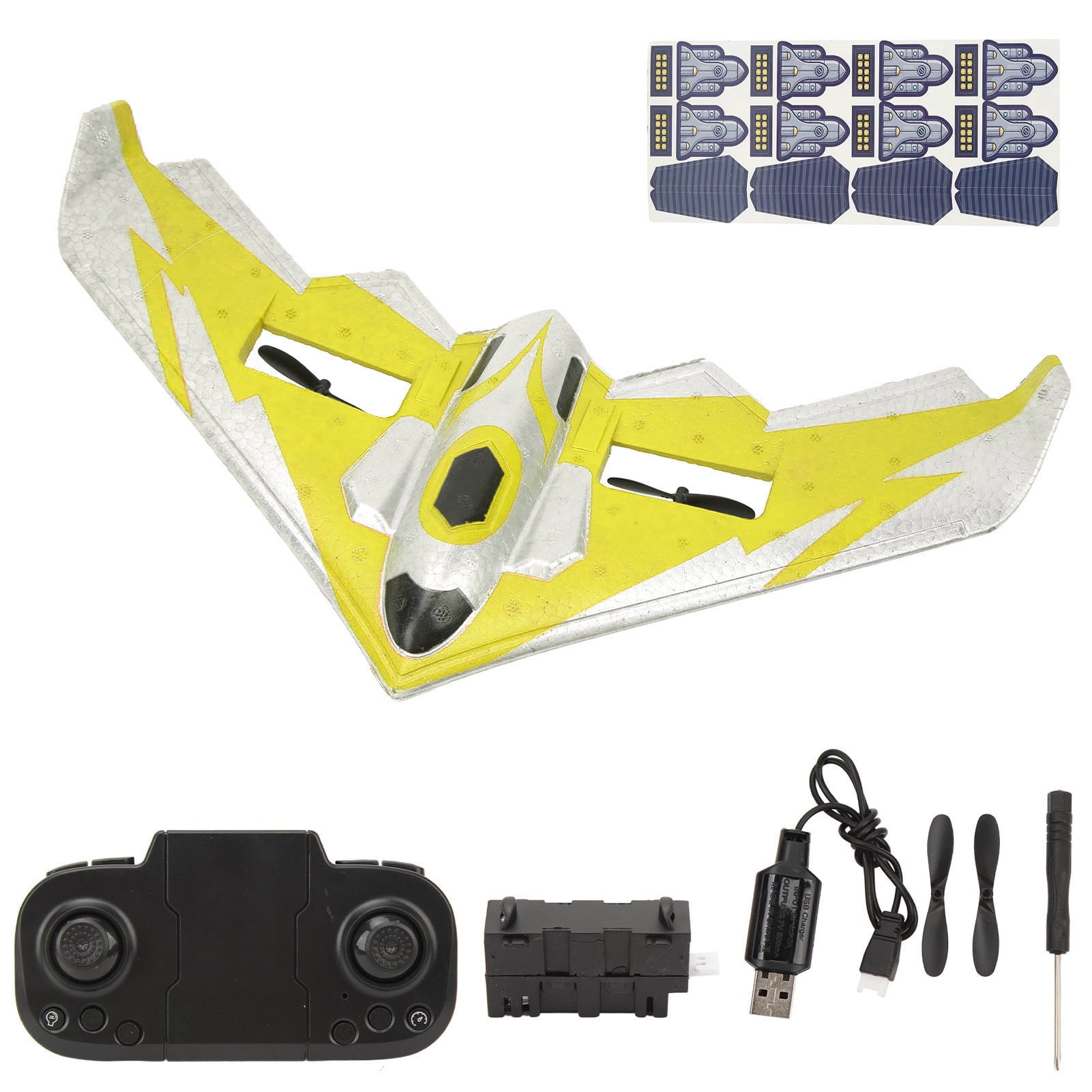 RC Plane Kit EPP Foam Glider with LED Lights, 2 Channels, 4 AA ...