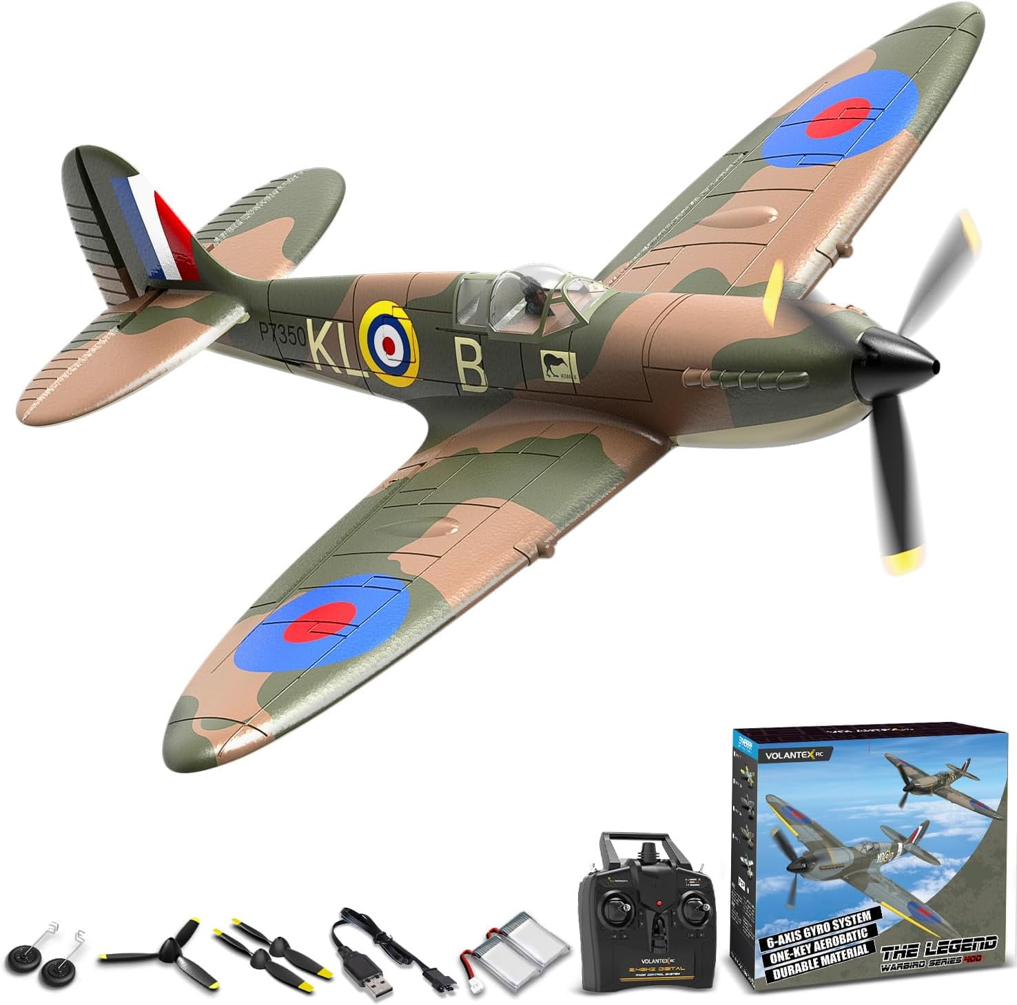 RC Plane Spitfire Fighter 4CH Remote Control Airplane RTF with Aileron ...