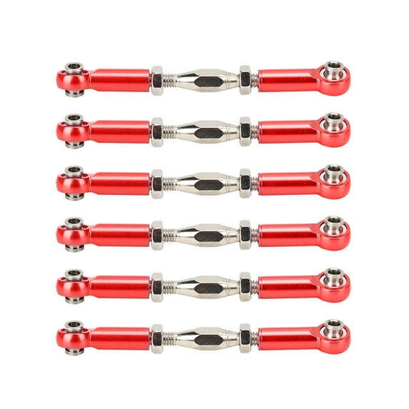 RC Pull Rod, 6Pcs Aluminum Alloy Adjustable Push Rods, Servo Links Tie Rod , 71mm Turnbuckle Rod ...