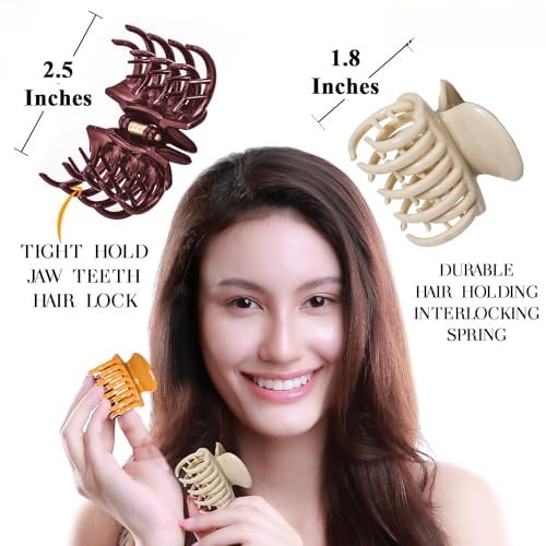 RC ROCHE 6 Pcs Double Claw Hair Clip Tooth Claw Clip Grip Tooth Jaw ...