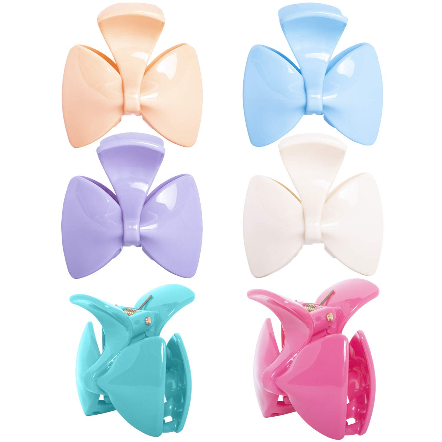 RC ROCHE ORNAMENT 6 Pcs Womens Cute Ribbon Bow Tie Jaw Claw Clamp ...
