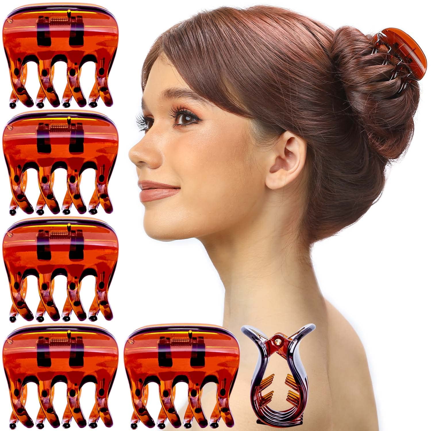 RC ROCHE ORNAMENT 6 Pcs Womens Plastic Jaw Claw Comb Clamp No Slip Grip ...