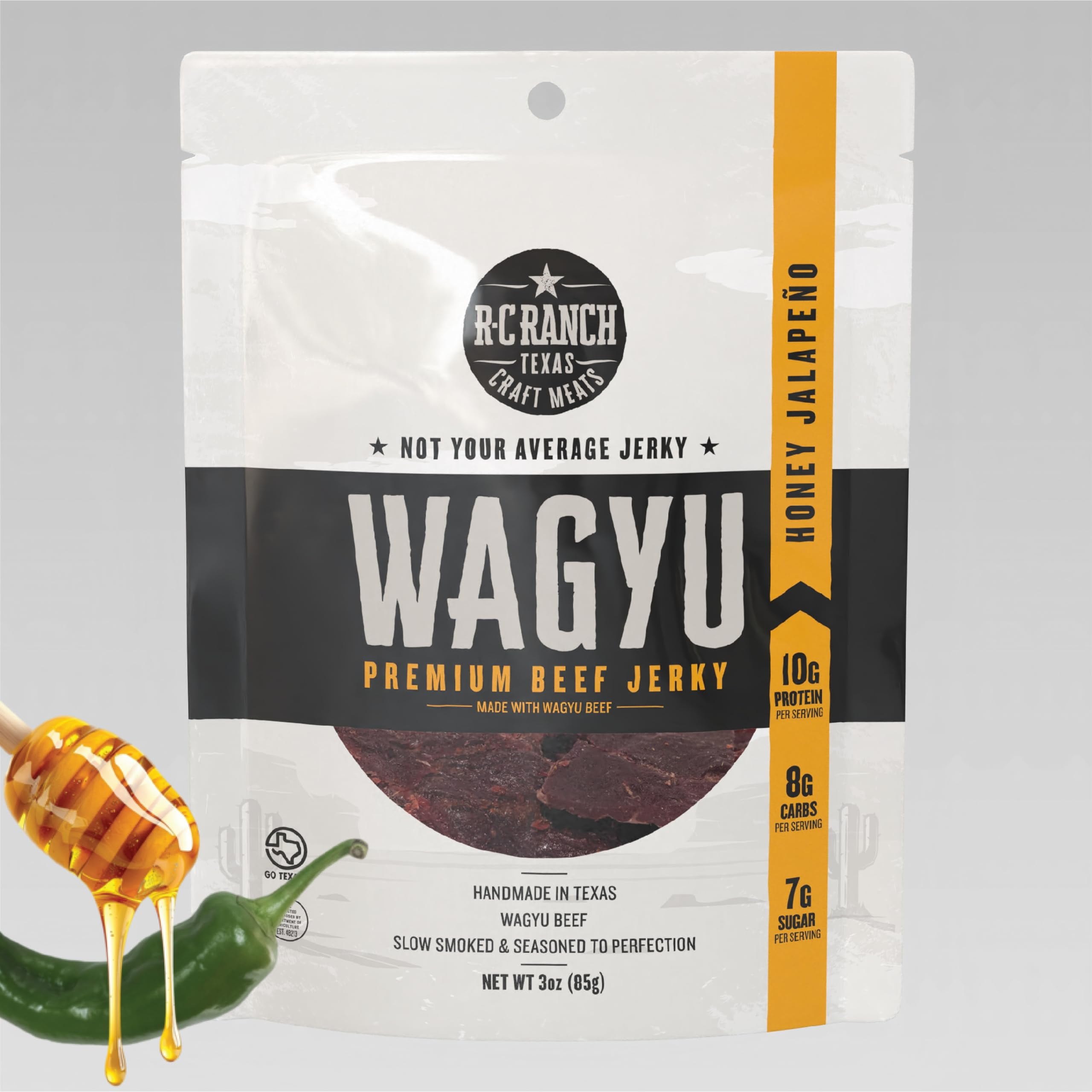 RC Ranch Wagyu Beef Snack Jerky Honey Beef 3 oz (Pack of 12) - Walmart.com