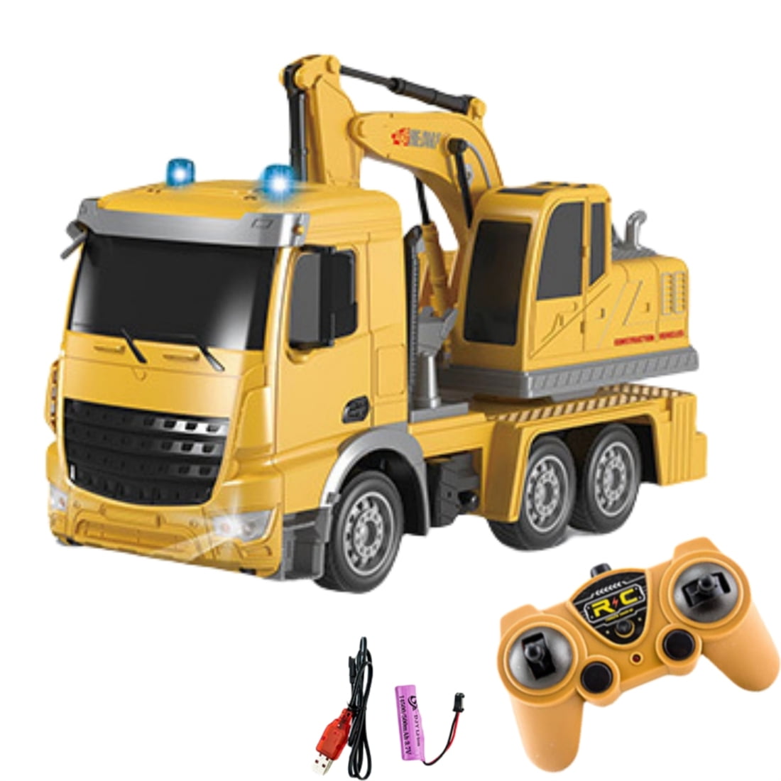 RC Remote Control Toy Car: Excavator Engineering car Mixer sanitation ...