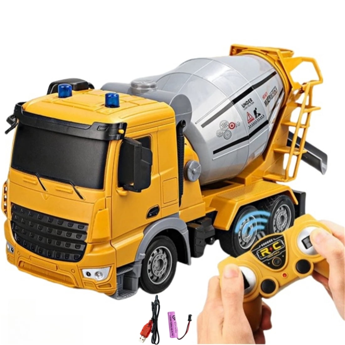 RC Remote Control Toy Car: Excavator Engineering car Mixer sanitation ...