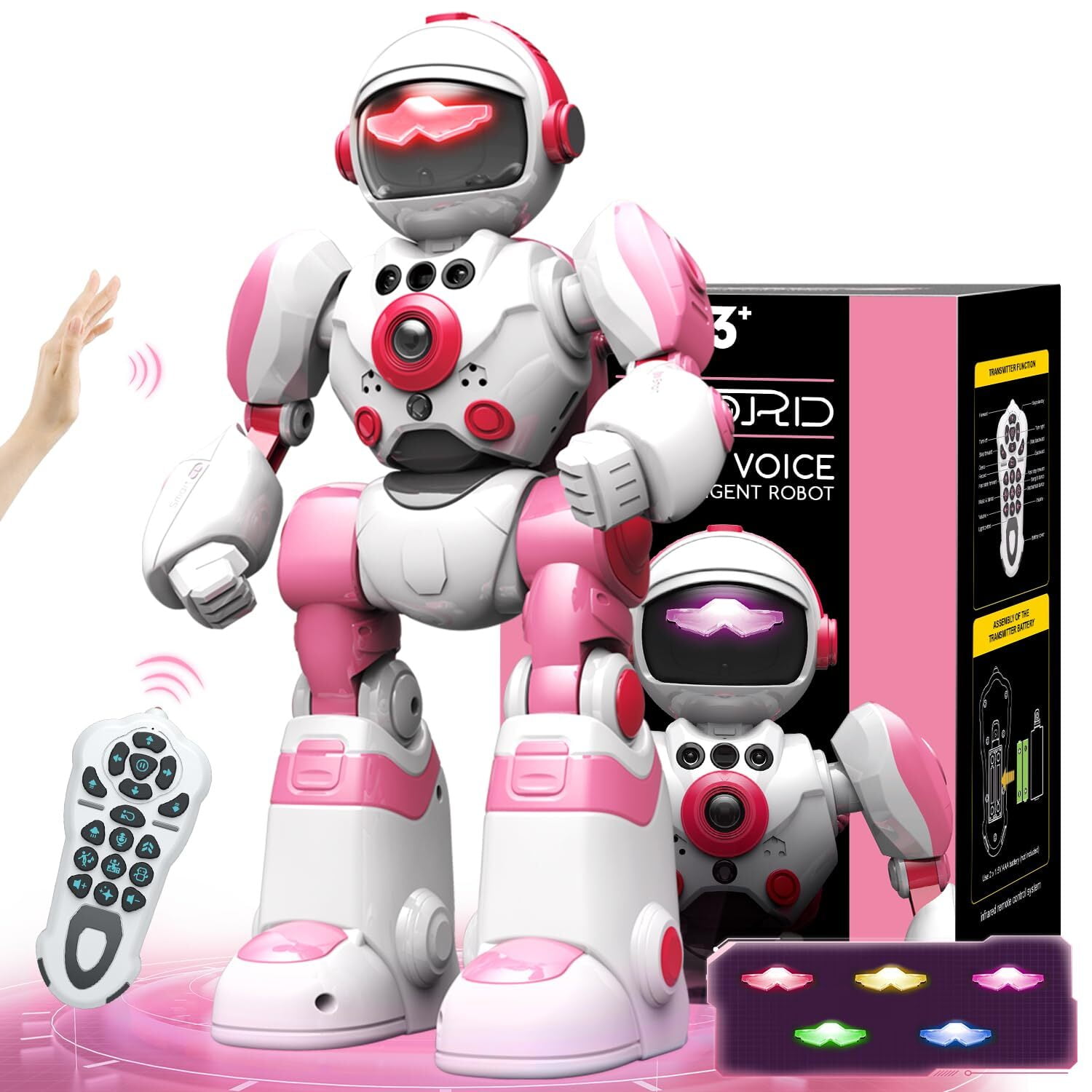 RC Robot Toys for Kids, Gesture & Sensing Programmable Remote Control Smart Robot for Age 3 4 5 ...