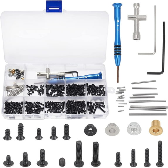 RC Screws Kit Repair Tool M2 M2.5 M3 Screws Bolt Nuts Set Allen Wrench ...