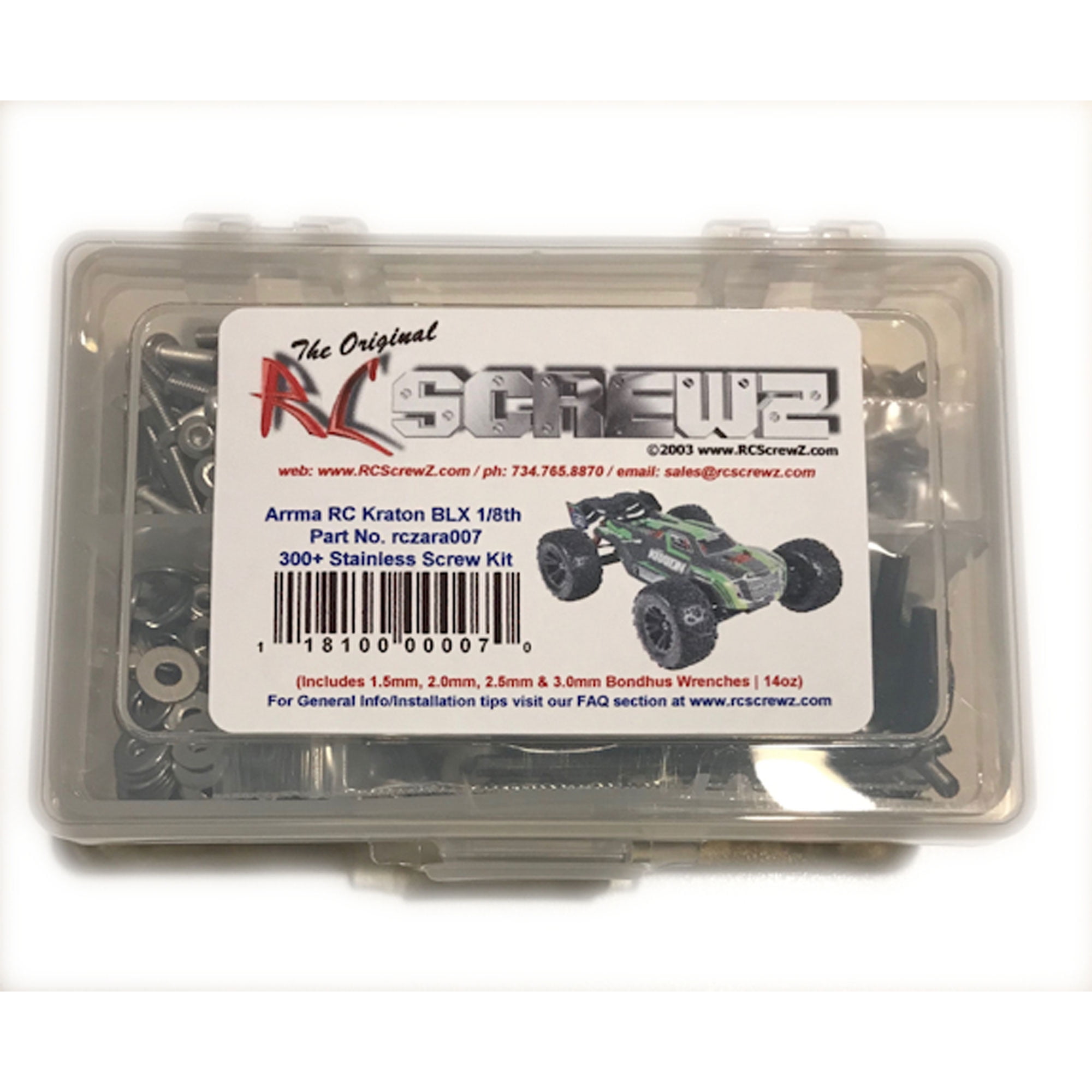 RC Screwz SS Screw Set-ARA Kraton BLX 1/8th RCZARA007 Electric Car ...