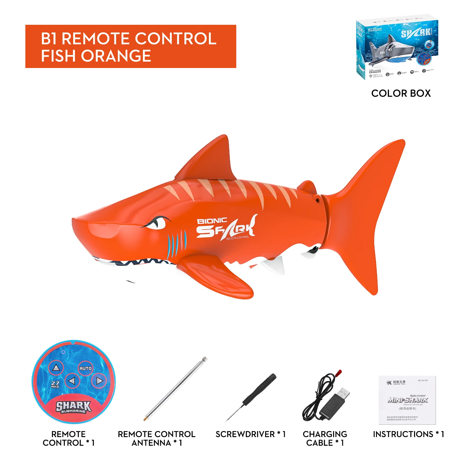 RC Shark Spray Water Electric Whale Kids Toy Remote Control Dolphin ...