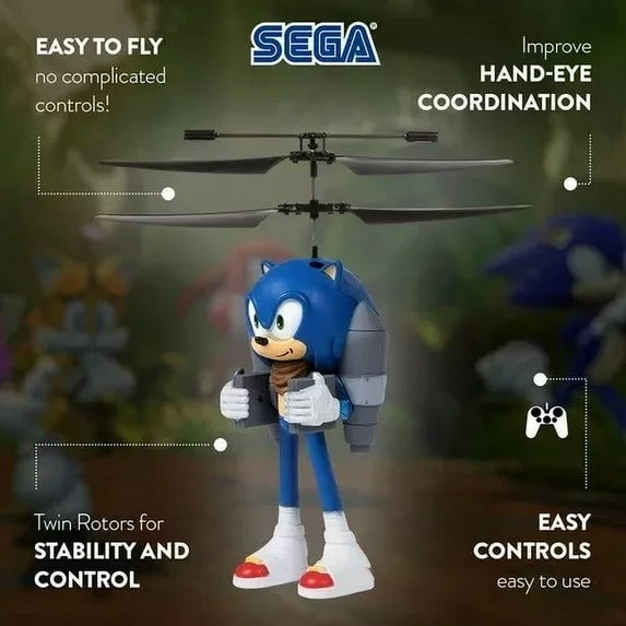 RC Sonic the Hedgehog 12" Sonic Boom Jetpack Flying Figure Helicopter ...