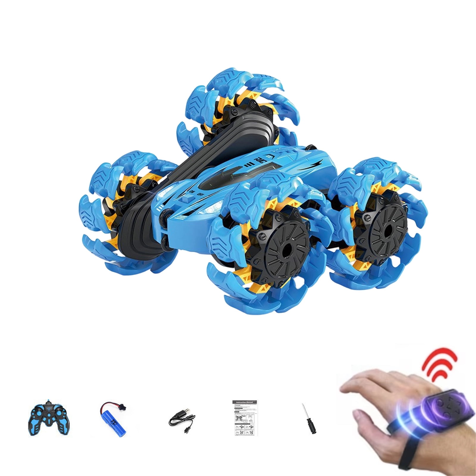 RC Stunt Car, 360 Flip Double Sided with 2.4GHz Remote, LED Lights ...