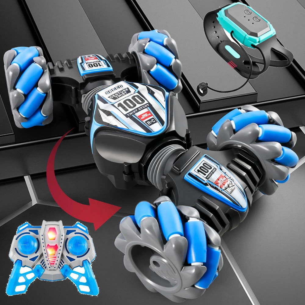 RC Stunt Car, 4WD 2.4GHz Remote Control Gesture Sensor Toy Cars, Double Sided Rotating Off Road ...
