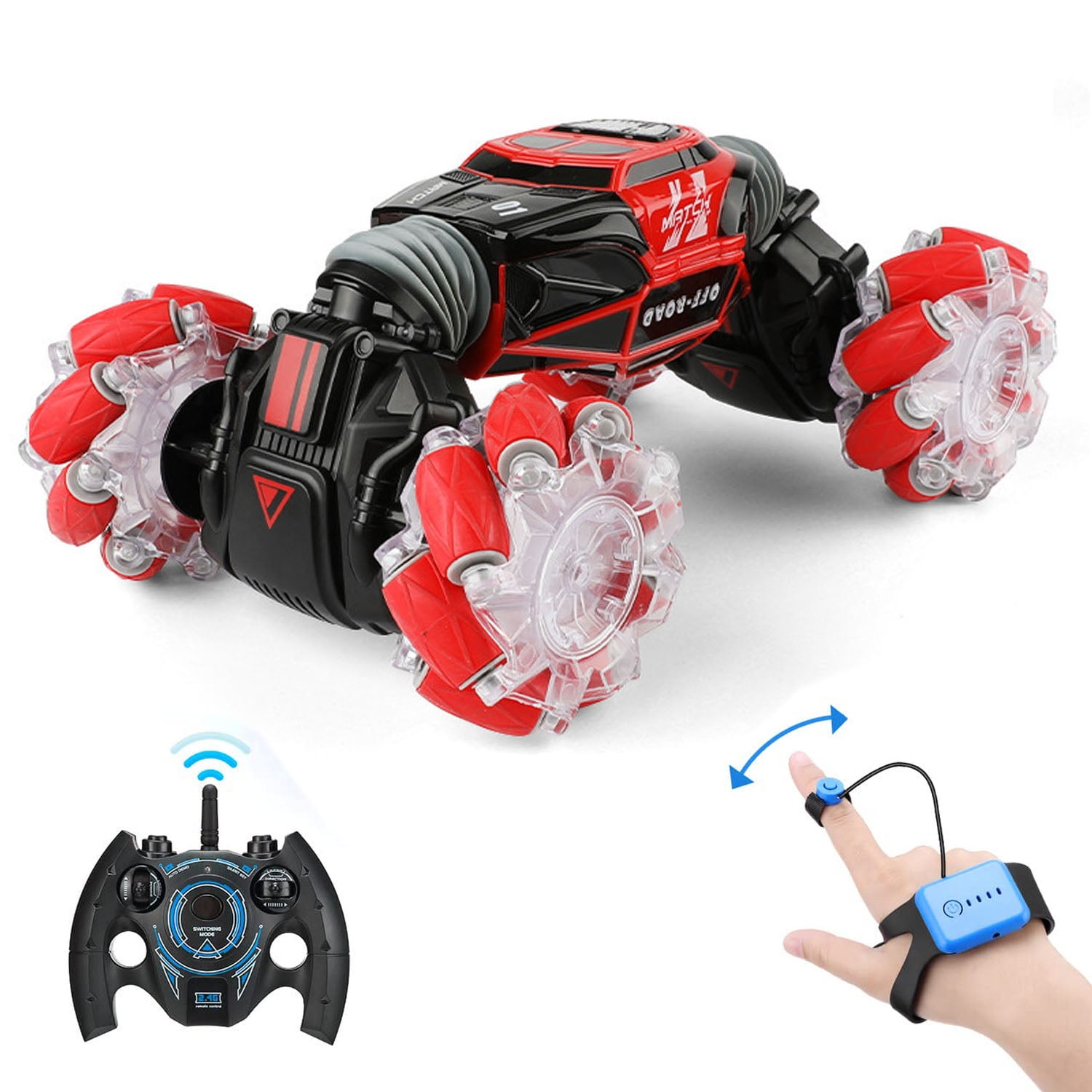 RC Stunt Car, 4WD 2.4GHz Remote Control Gesture Sensor Toy Cars, Double Sided Rotating Off Road ...