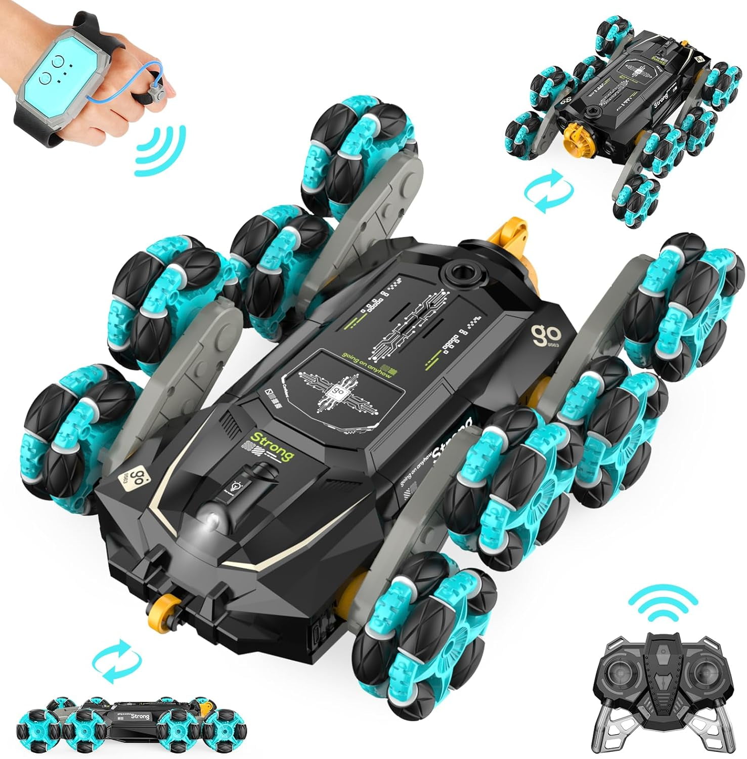 Beiou RC Stunt Car, 8-Wheel Remote Control Gesture Sensor Toy Car with ...
