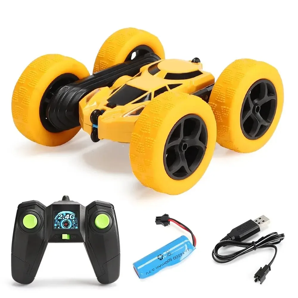 RC Stunt Car Children Double Sided Flip 2.4G Remote Control 360 Deree Rotation Off Road Drift RC ...