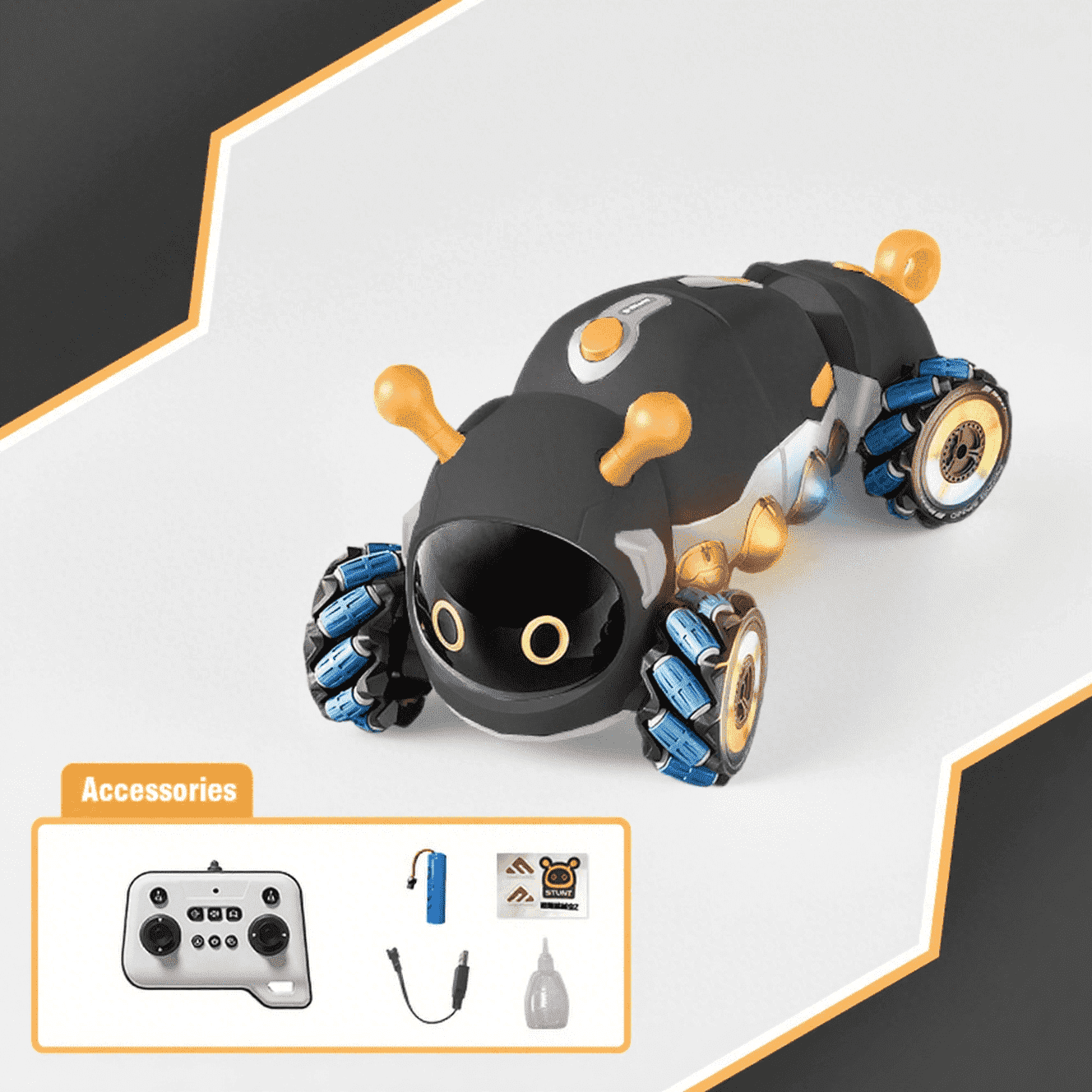 RC Stunt Car - Remote Control Bug with Lights & Spray for Kids Ages 6 ...