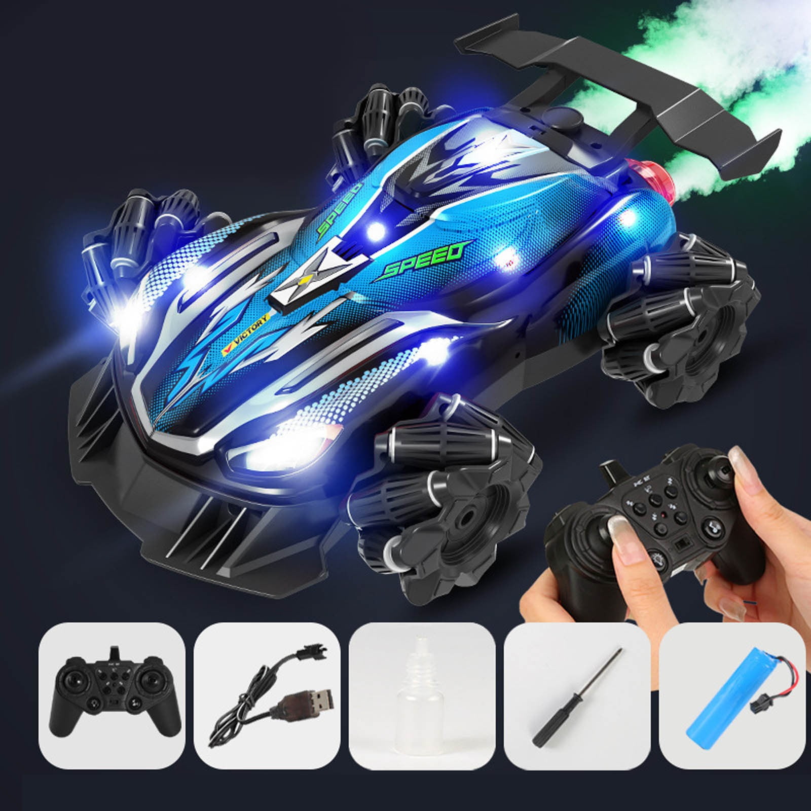 RC Stunt Car With Light Music RC Race Car 2.4G Remote Control USB ...