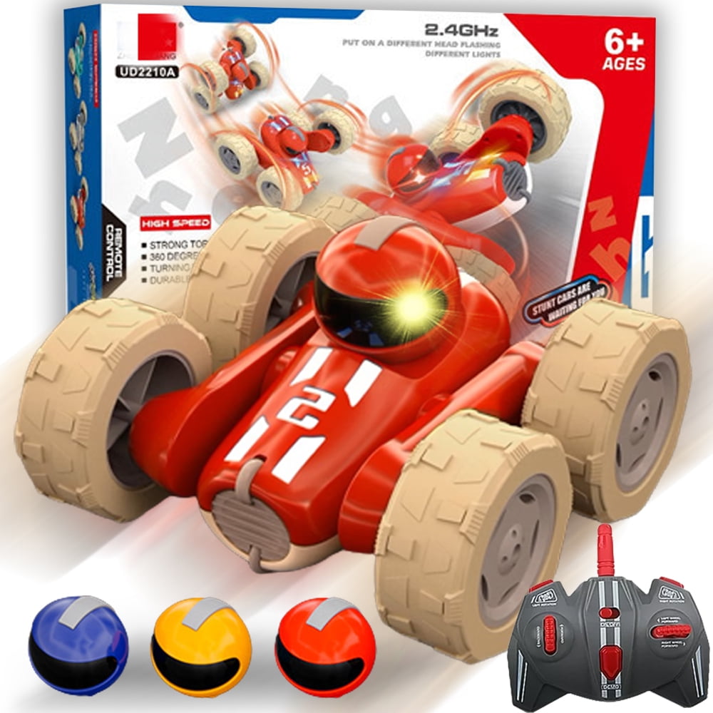 Walmart RC Stunt Cars Kids Vehicle with LED Sensor Light, Double-Sided ...