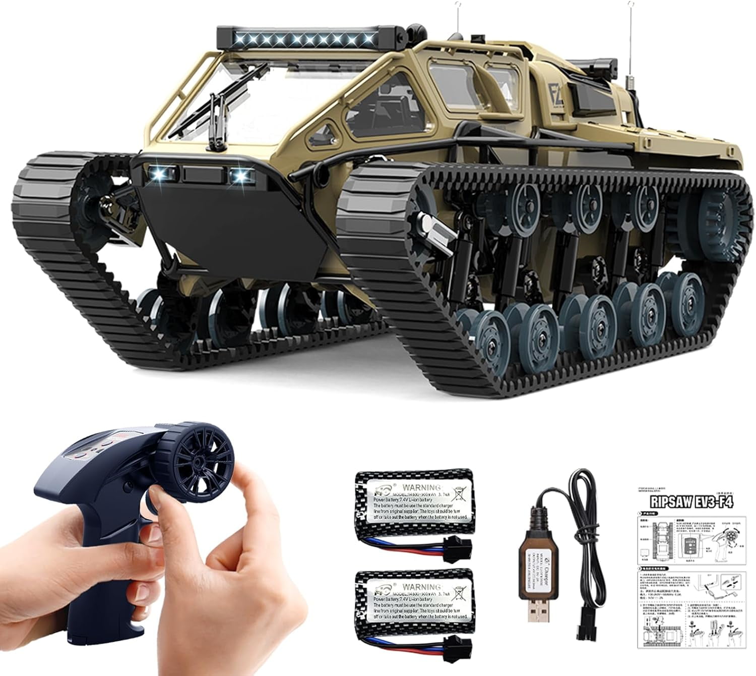 RC Tank Car, 1:16 Remote Control Crawler 10KM/H High Speed Tank, 2.4Ghz ...