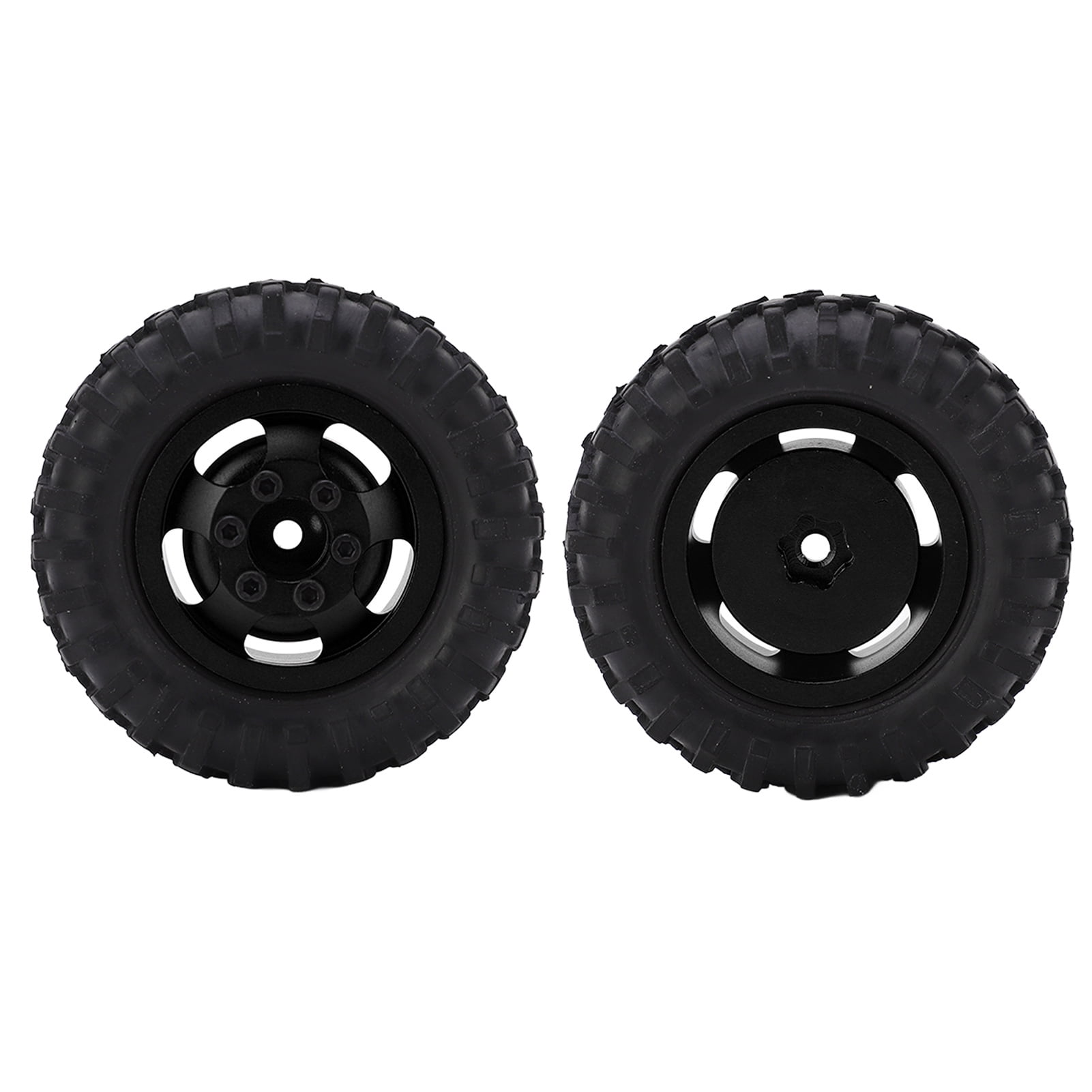 RC Wheels and Tires Set,2pcs/set 55mm Metal Wheel Rims Tires Set for 1/ ...
