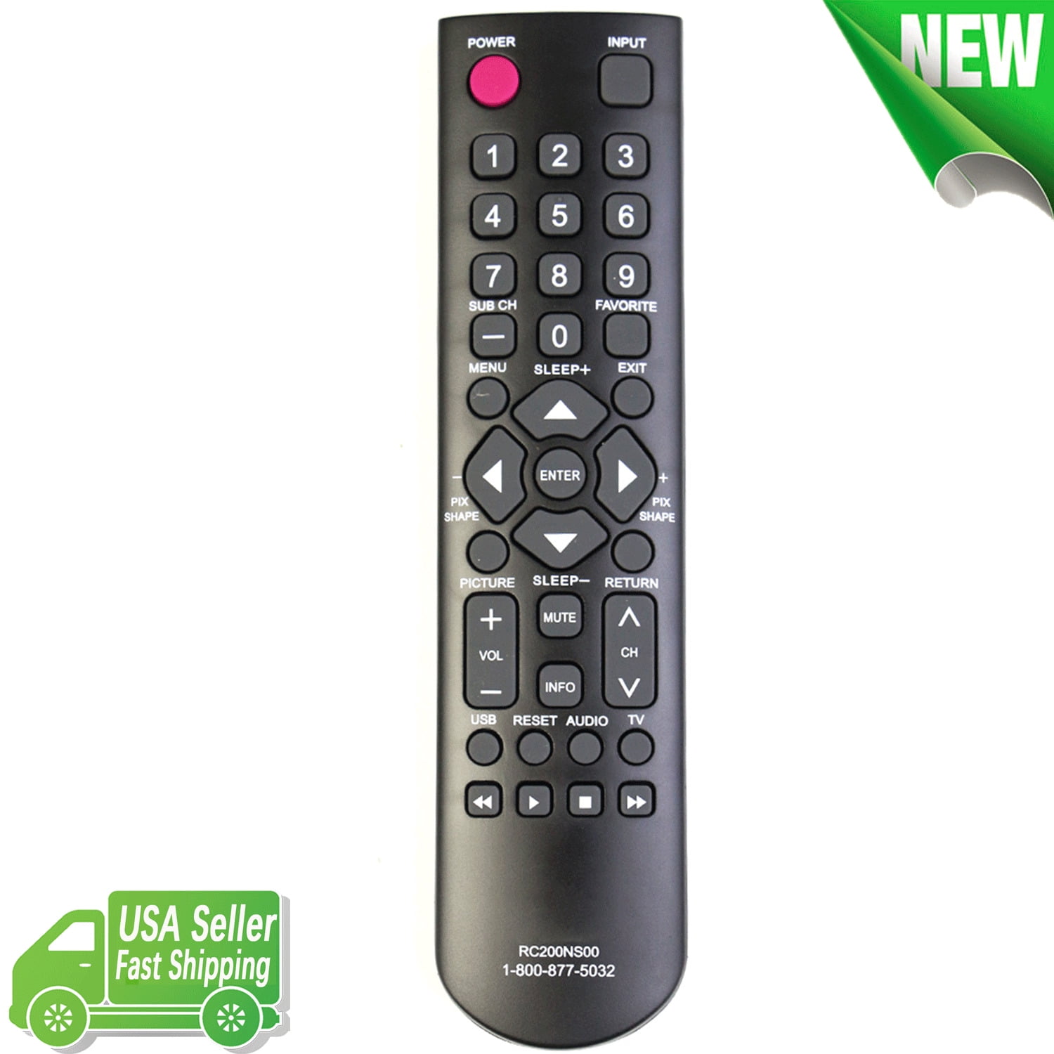 RC200NS00 Replace Remote Control for Sanyo TV DP32D53M DP42D24 DP50747 ...
