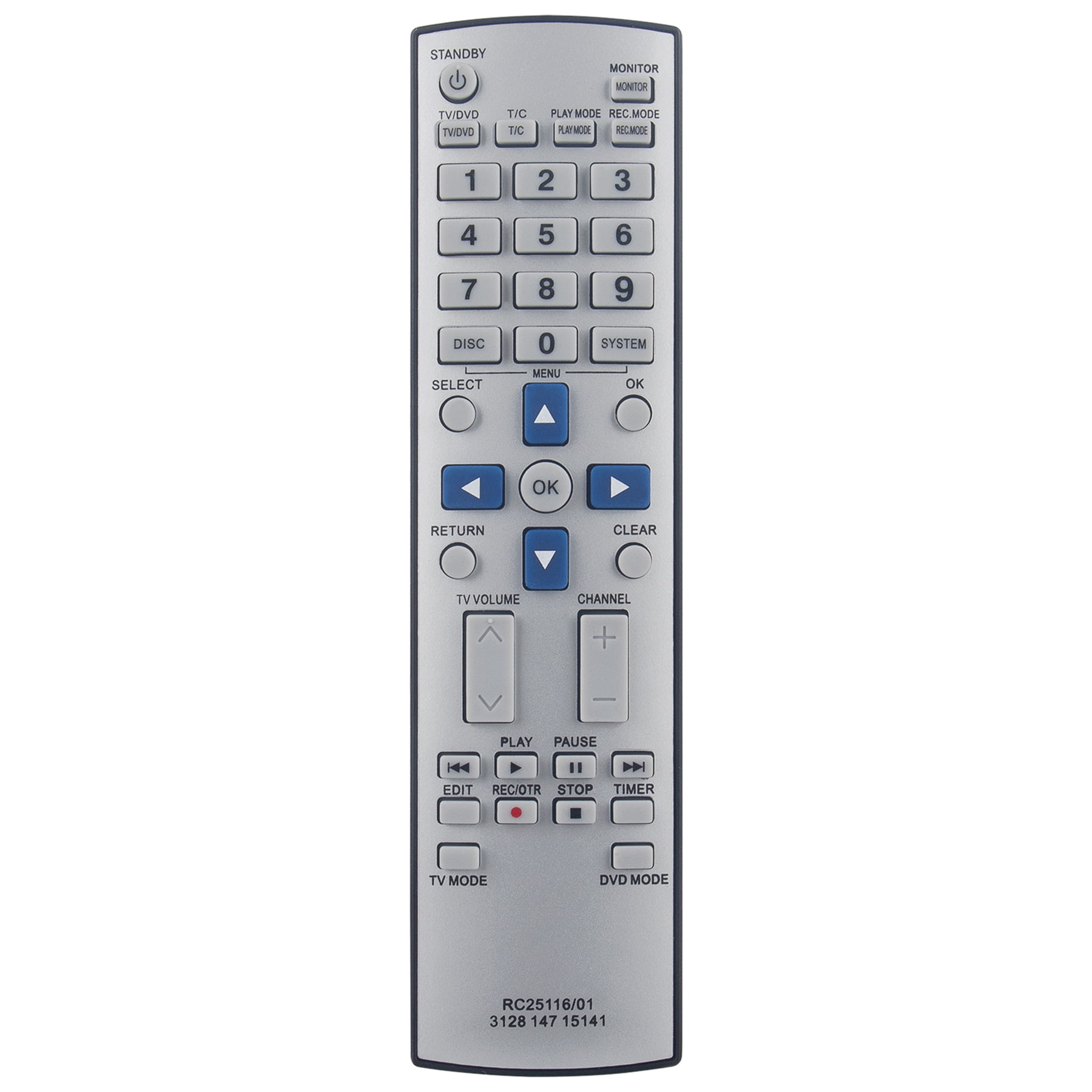 RC25116/01 312814715141 Replacement Remote Control, Fit for Magnavox ...