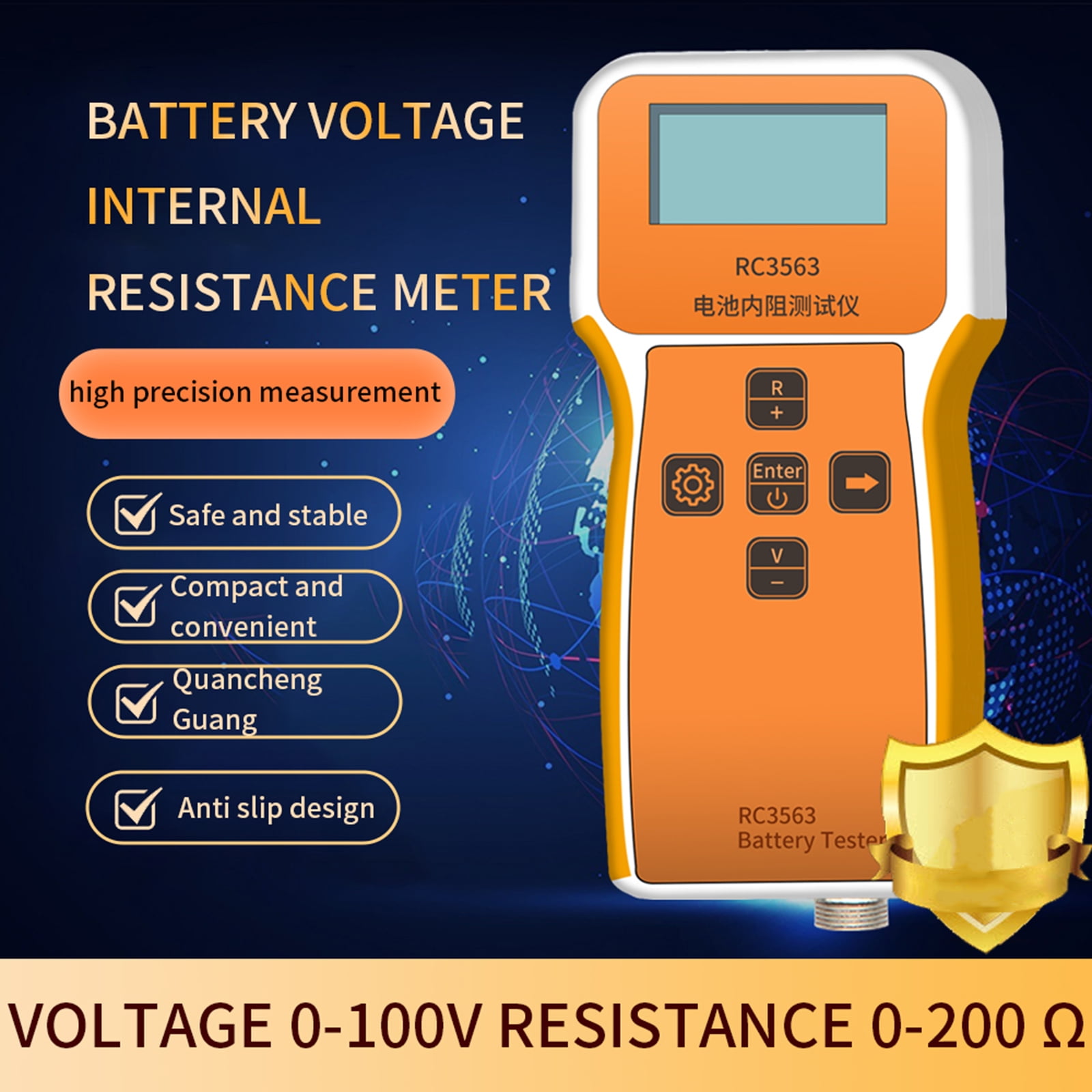 RC3563 Battery Voltage Meter Internal Resistance Voltage Tester ...