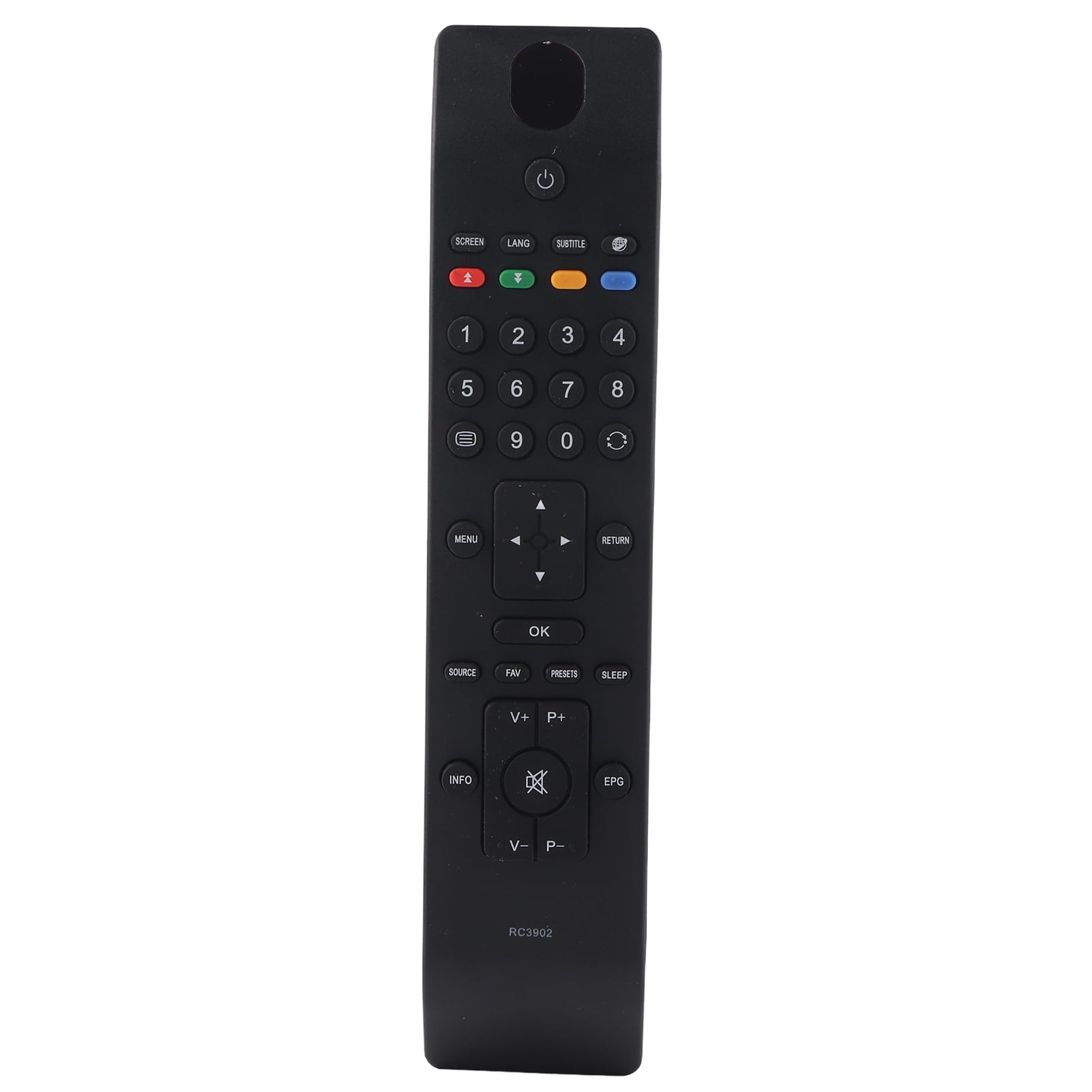 RC3902 Universal Big Button TV Remote Control Replacement ABS Black ...