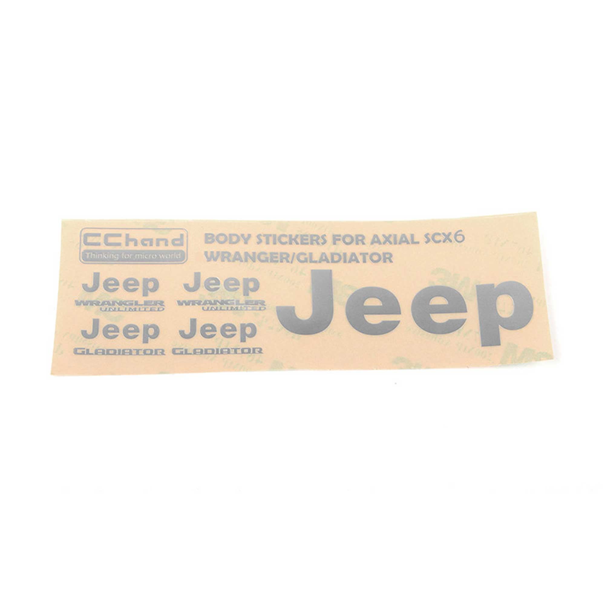 RC4WD Metal Logo Decal Sheet SCX6 Wrangler JLU Silver RC4VVVC1211 ...